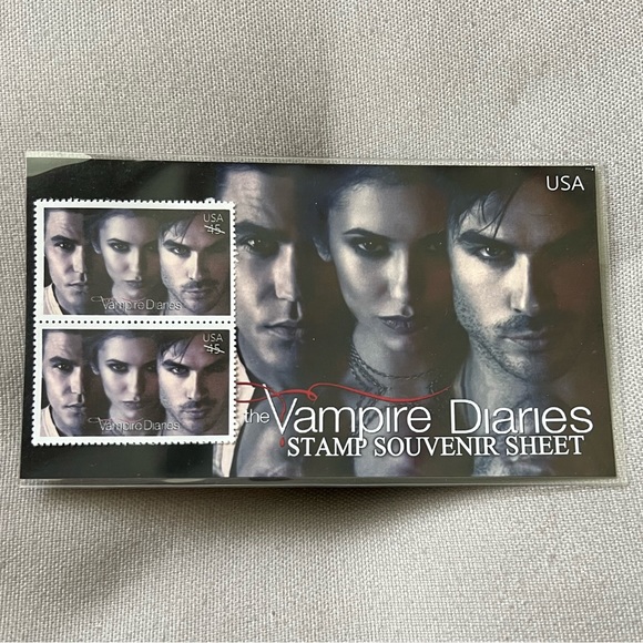 Other | Rare Vampire Diaries Stamp Souvenir Sheet Damon Stefan Elena ...